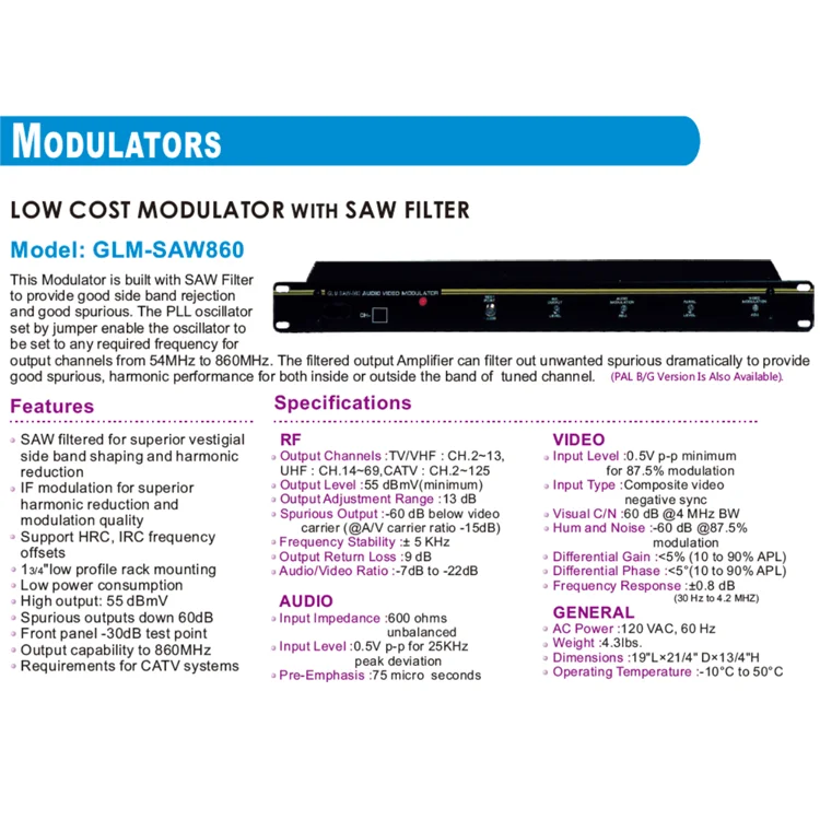 Good Mind Gme Broadcasting And Television Equipment Saw-filtered Catv ...