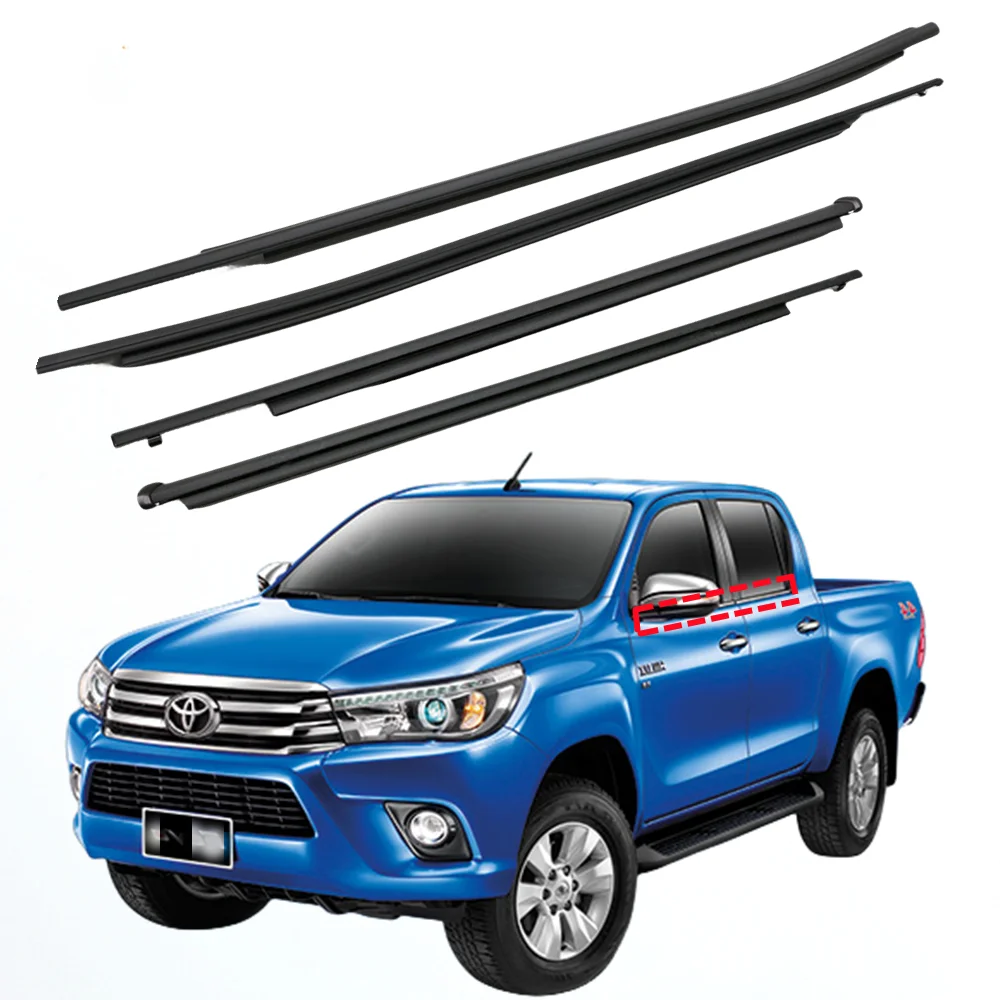Black Window Glass Seals Door Belt Weatherstrip for Toyota-Hilux-Revo ...