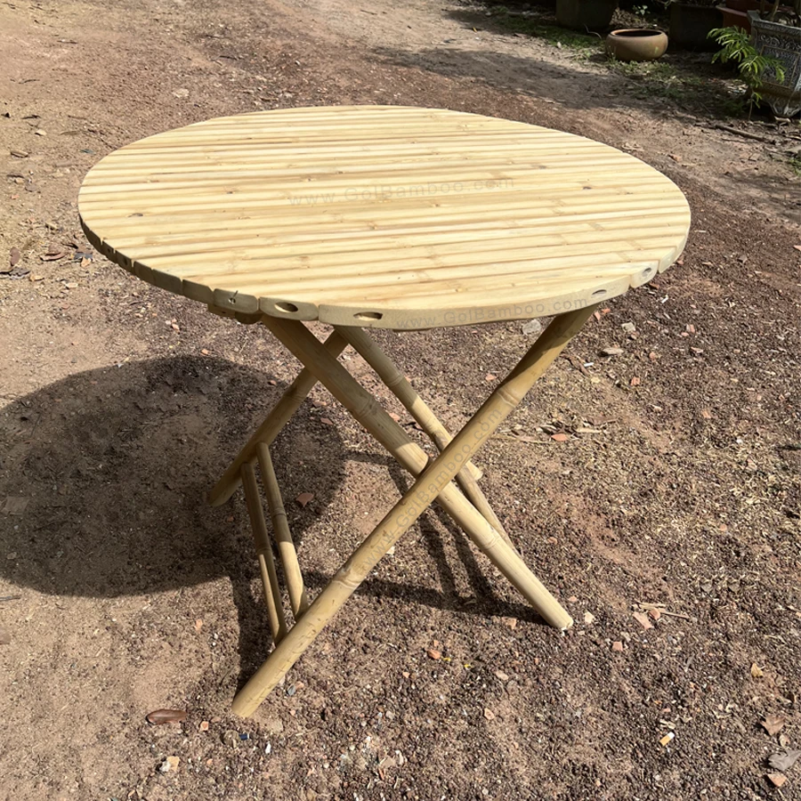 Bamboo folding table -/Bamboo dining table / Round / Square [wholesale ...
