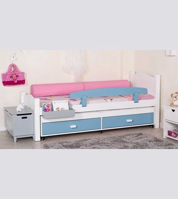 Bedroom Furniture Wood for Girl Pine Wood Bed 80*190 Curved Panels ...