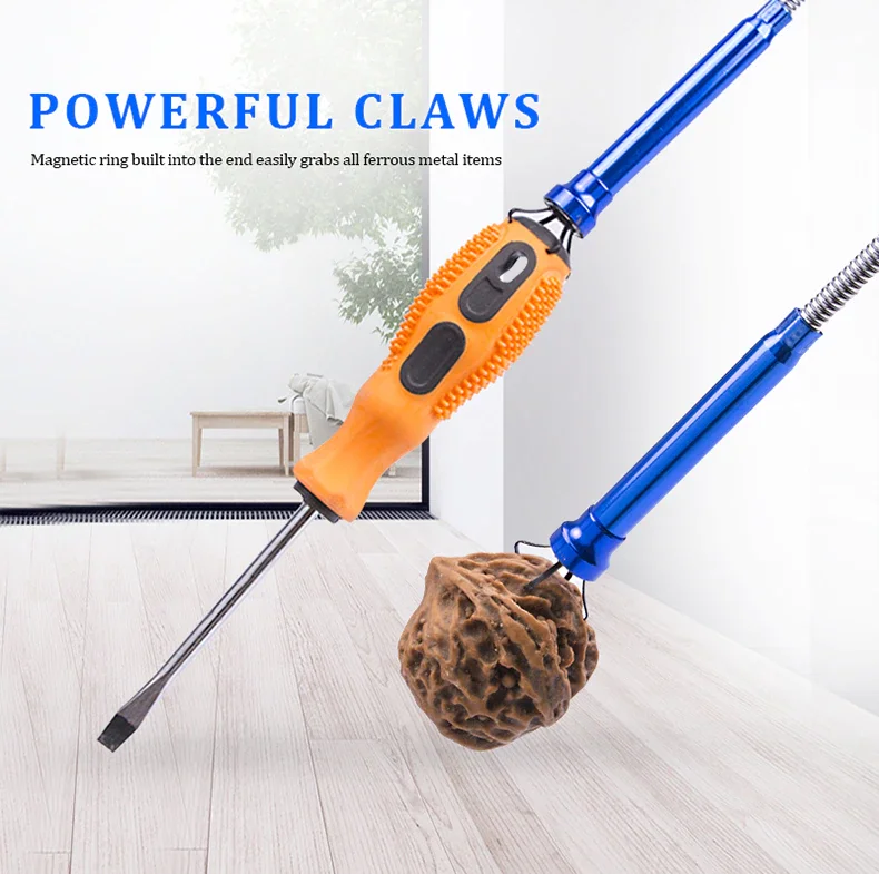 Magnetic Claws Pick Up Tool Magnet Long Reach Spring Grip Grabber ...