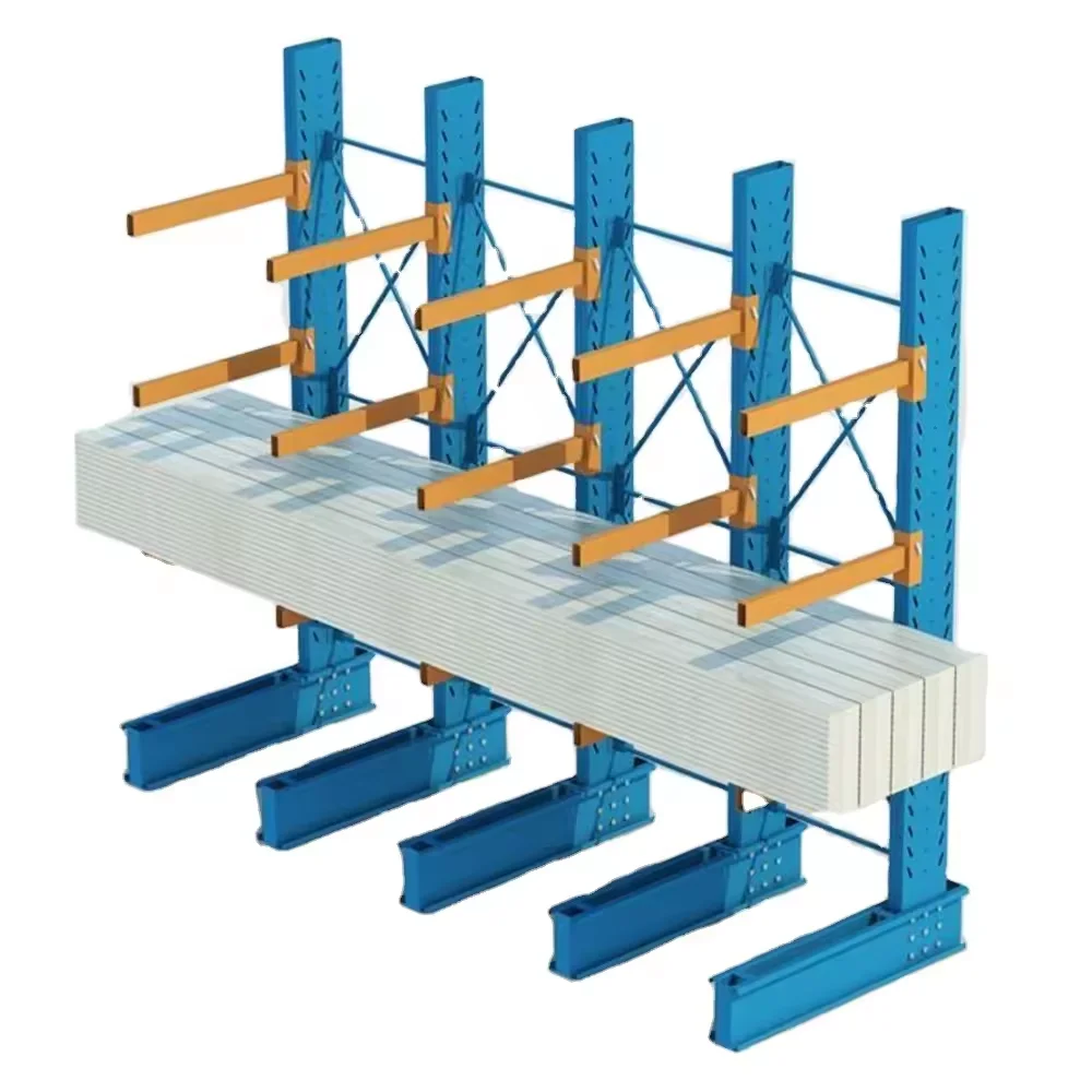 warehouse shelf cantilever storage rack installation of car top frame ...