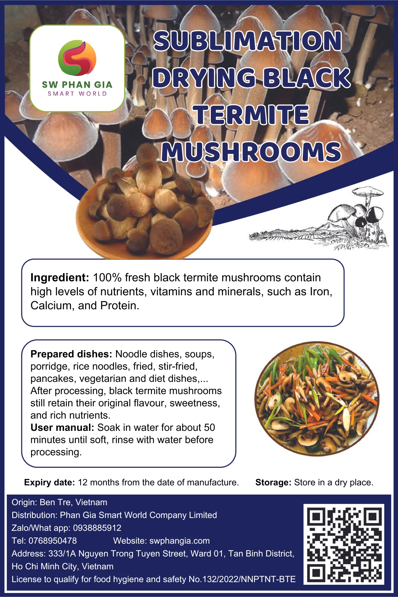 Organic Sublimation Dried Black Termite Mushrooms Nature Fresh Mushroom ...