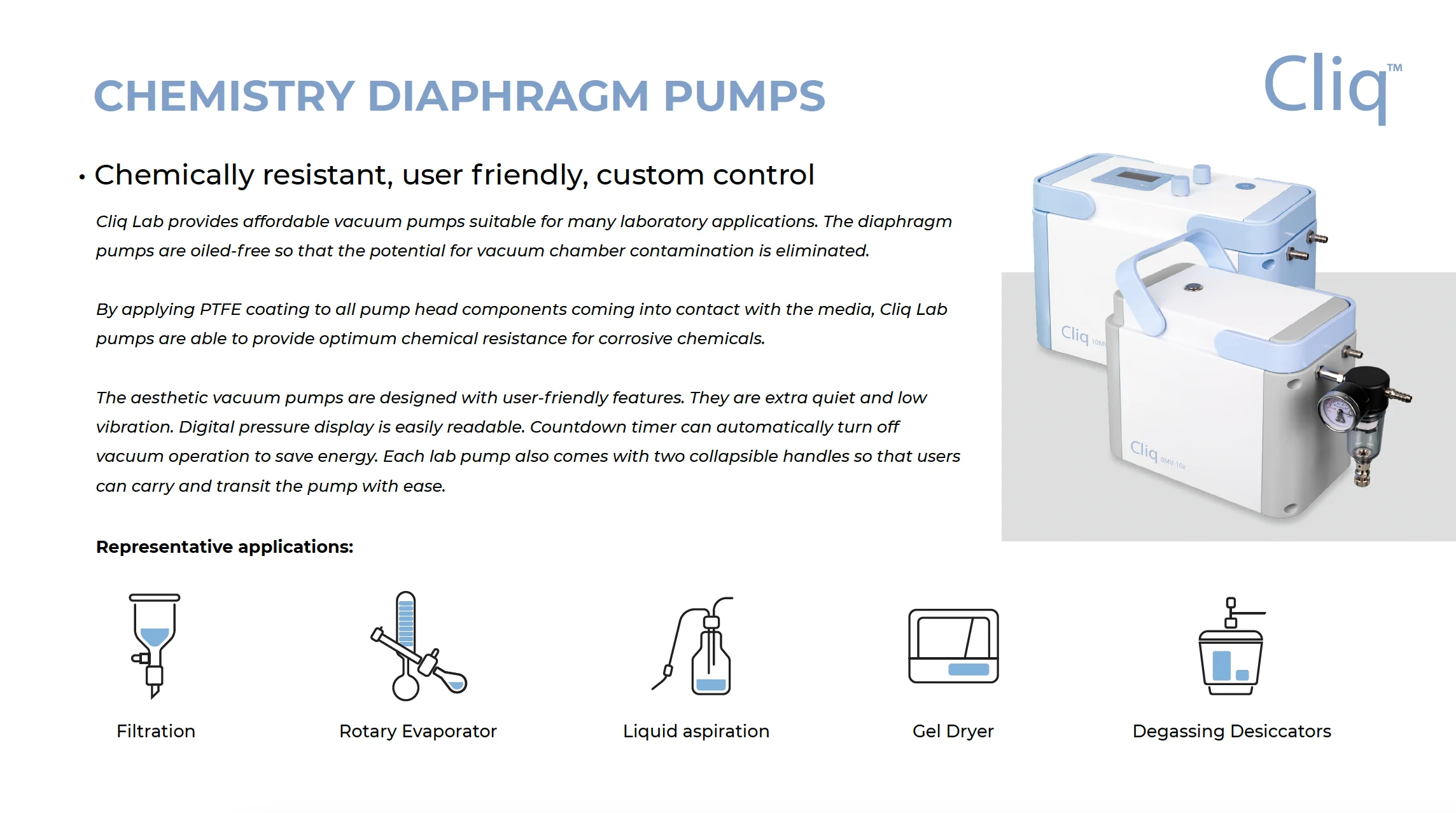 Cliq Lab Portable Lab Vacuum Pump - Buy Lab Vacuum Pump,Small Lab ...