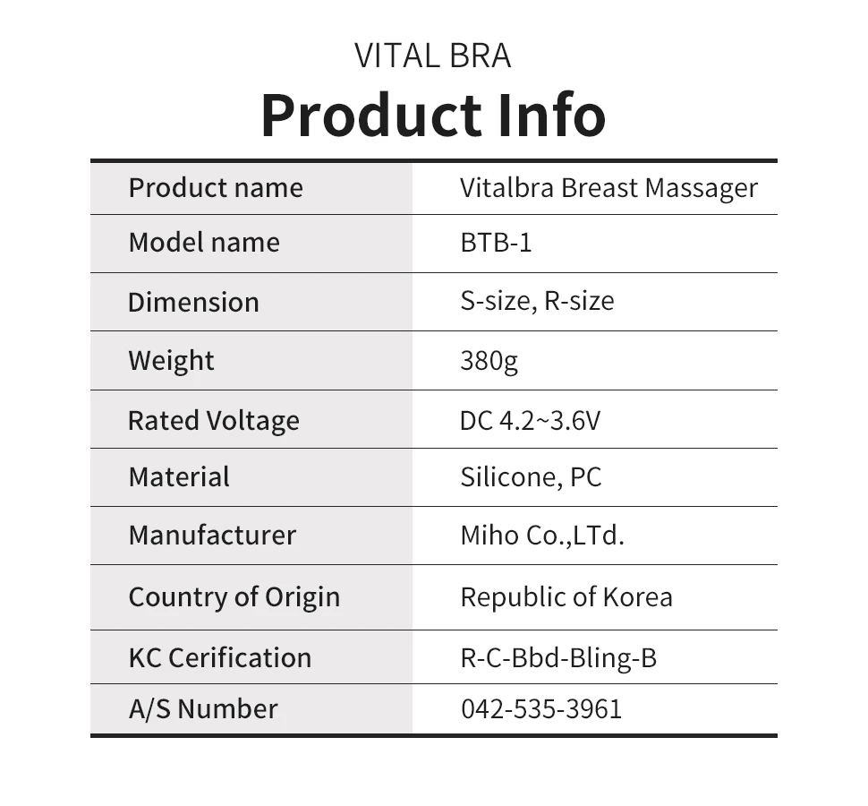 Breast Massager Korean Made Electronic Breast Care Vitalbra Breast ...