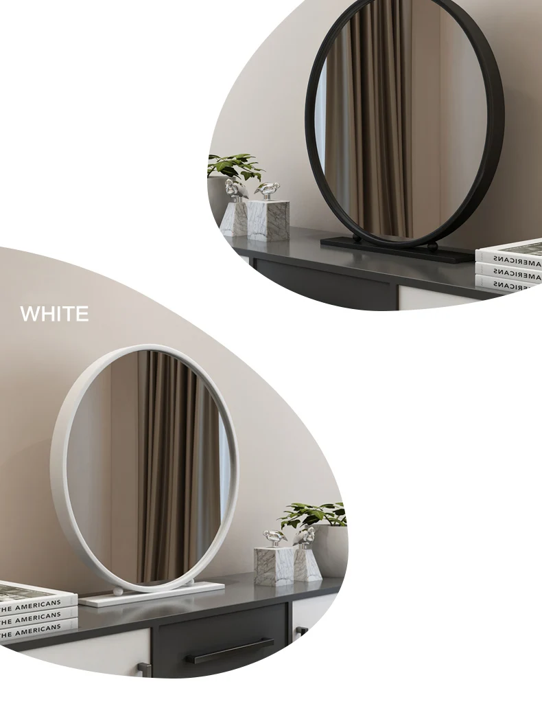 Nordic Luxury Round Makeup Mirror Bedroom Vanity Mirror| Alibaba.com