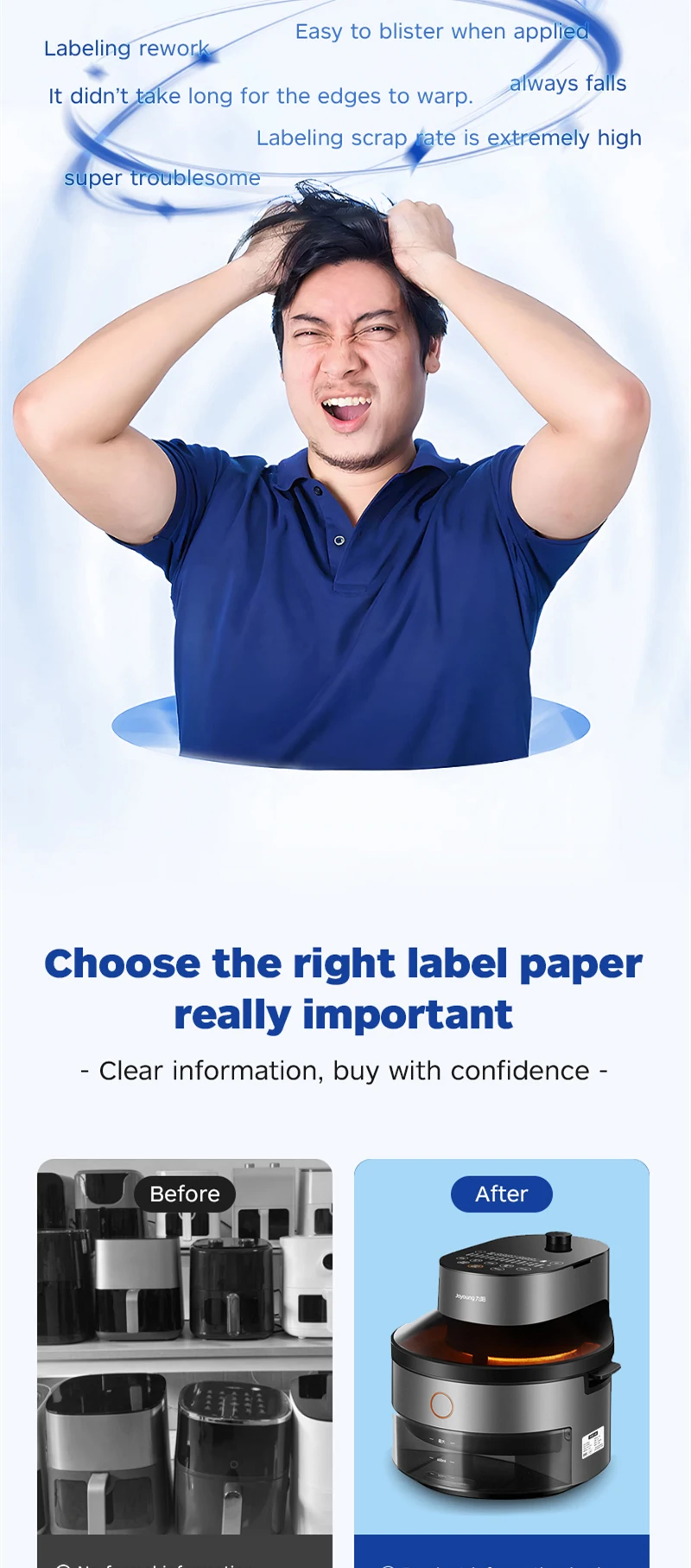 Wholesale Thermal Label Waterproof Glossy Matte Silver Pet Label Roll ...