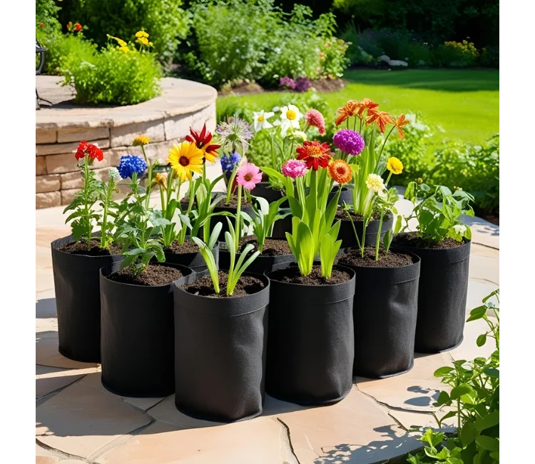 Nursery 20 Gallon Garden Planting Grow Bag Nonwoven Felt Fabric ...