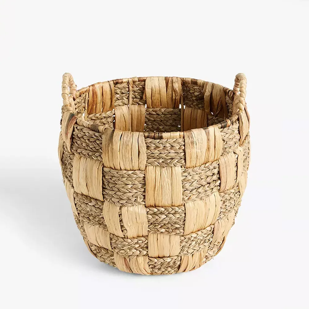 Natural Fiber Foldable Basket (set Of 2) Water Hyacinth Basket Storage ...