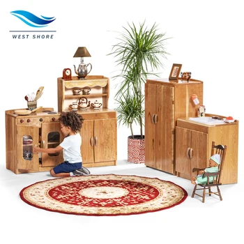 Kitchen Toys Play Set Girls Kids Wooden Kids Kitchen Table Furniture ...