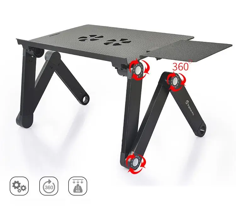 Metal Laptop Stand Foldable Aluminium Laptop Desk Adjustable Outdoor ...