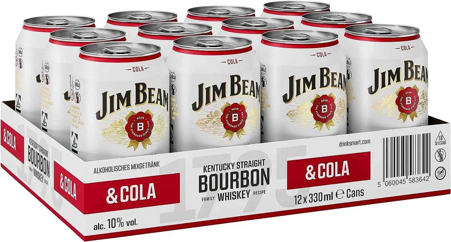 Jim Beam White&cola 330ml Pack Of 24 Cans - Buy Jim Beam Bourbon & Cola ...
