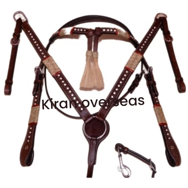 Leather Horse Headstall And Breastcollar Set Made Of Cowhide Leather Use For Horse Wear Made For ...