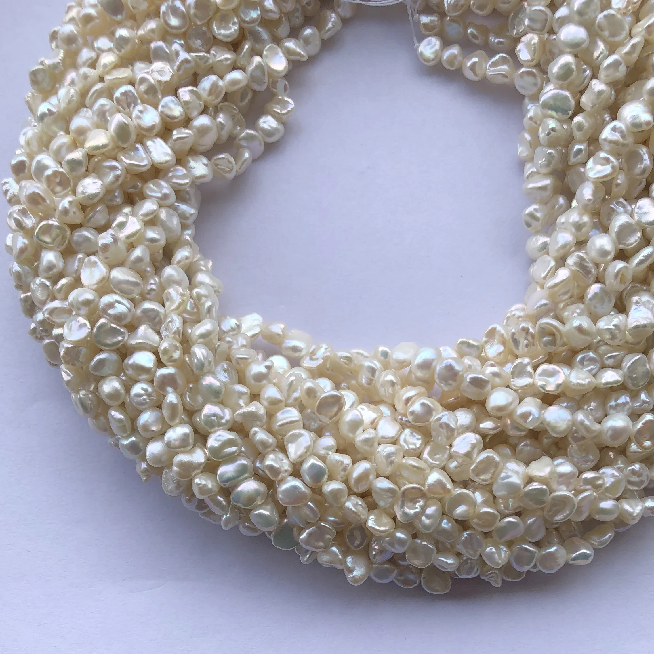 6mm 7mm 8mm Natural Yellow White Freshwater Pearl Stone Uneven Tumbles ...