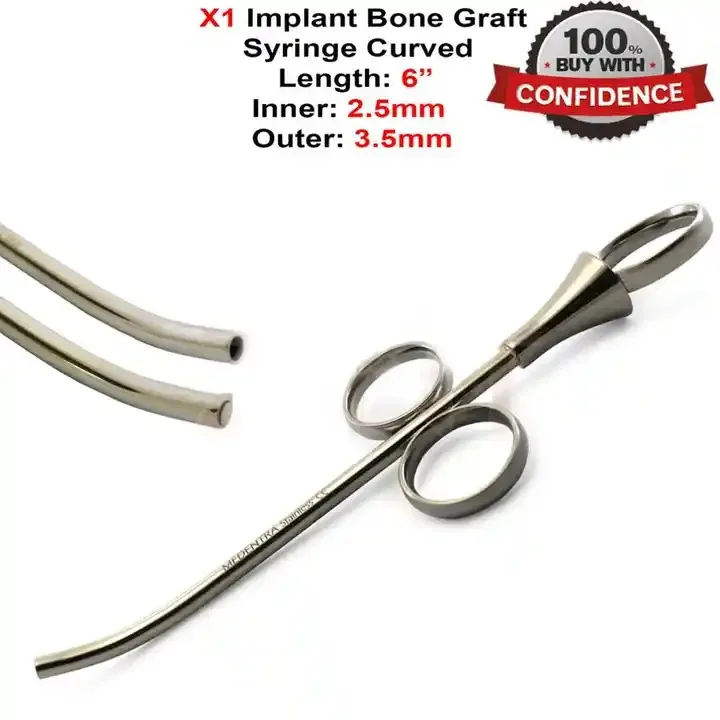 Implant Bone Graft Syringe Curved 6" Dentist Grafting Dental ...