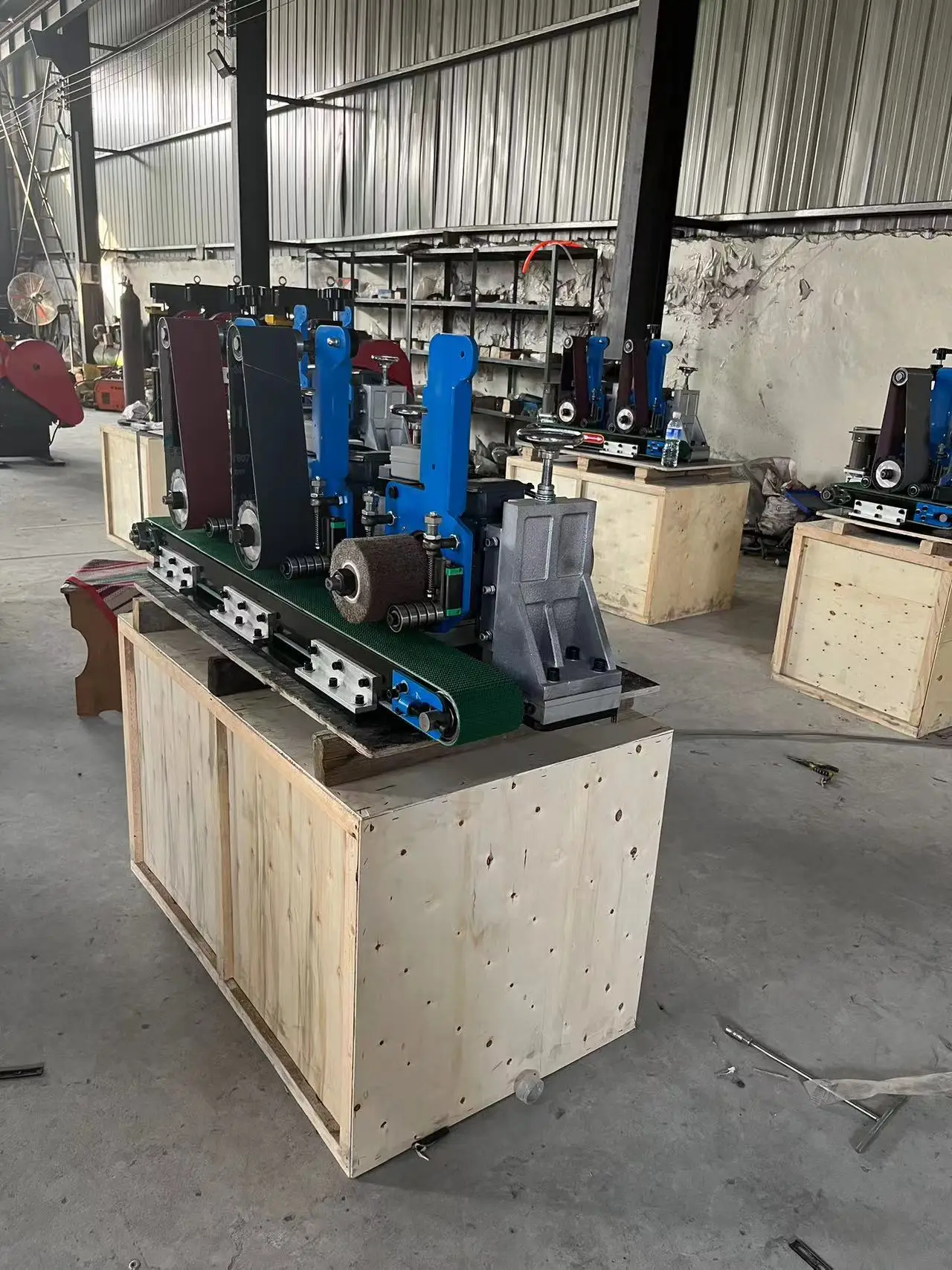 Small square Tube Roller Brush Hairline Polishing Machine Aluminum ...