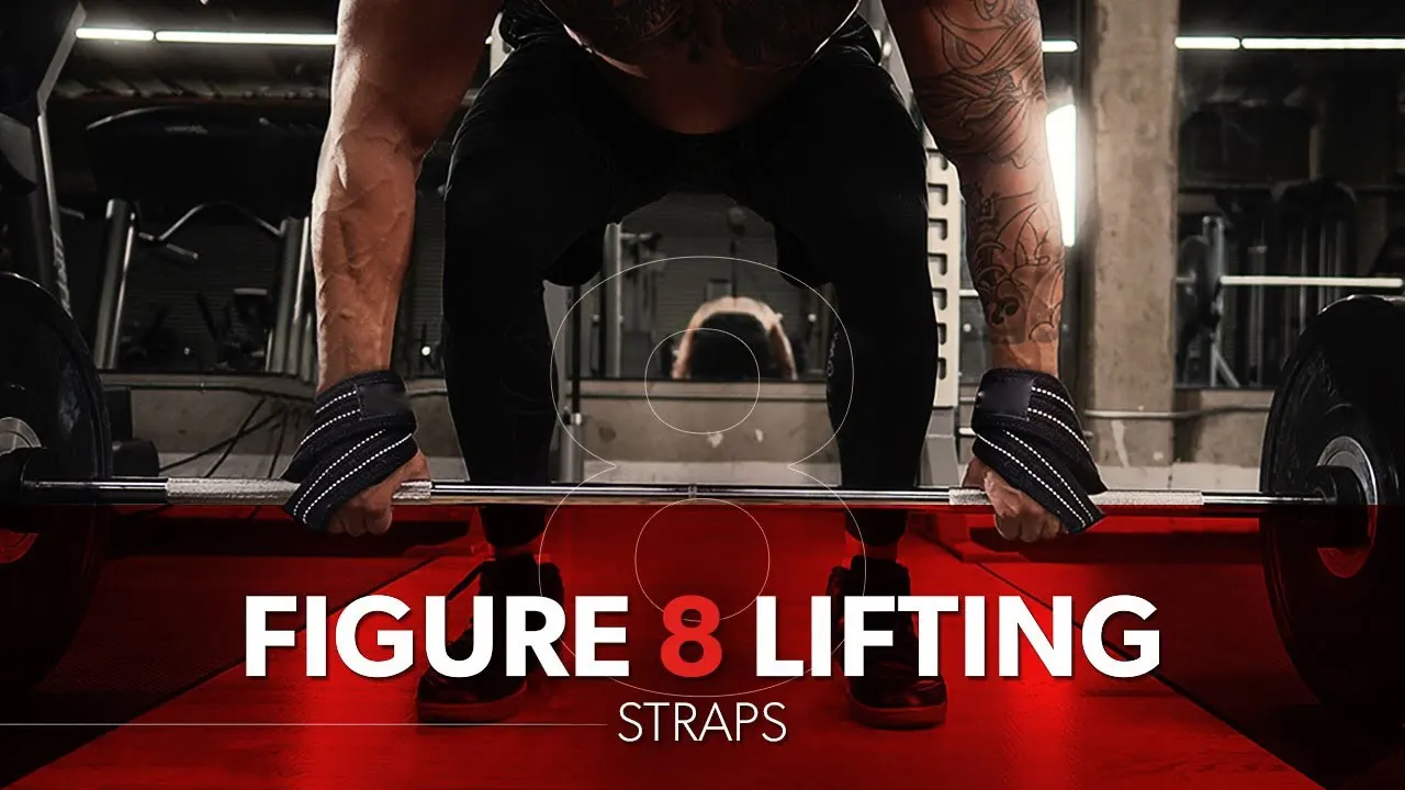 Grip belt Figure 8 Weight Lifting Wrap Gym Fitness Bodybuilding Pull ...