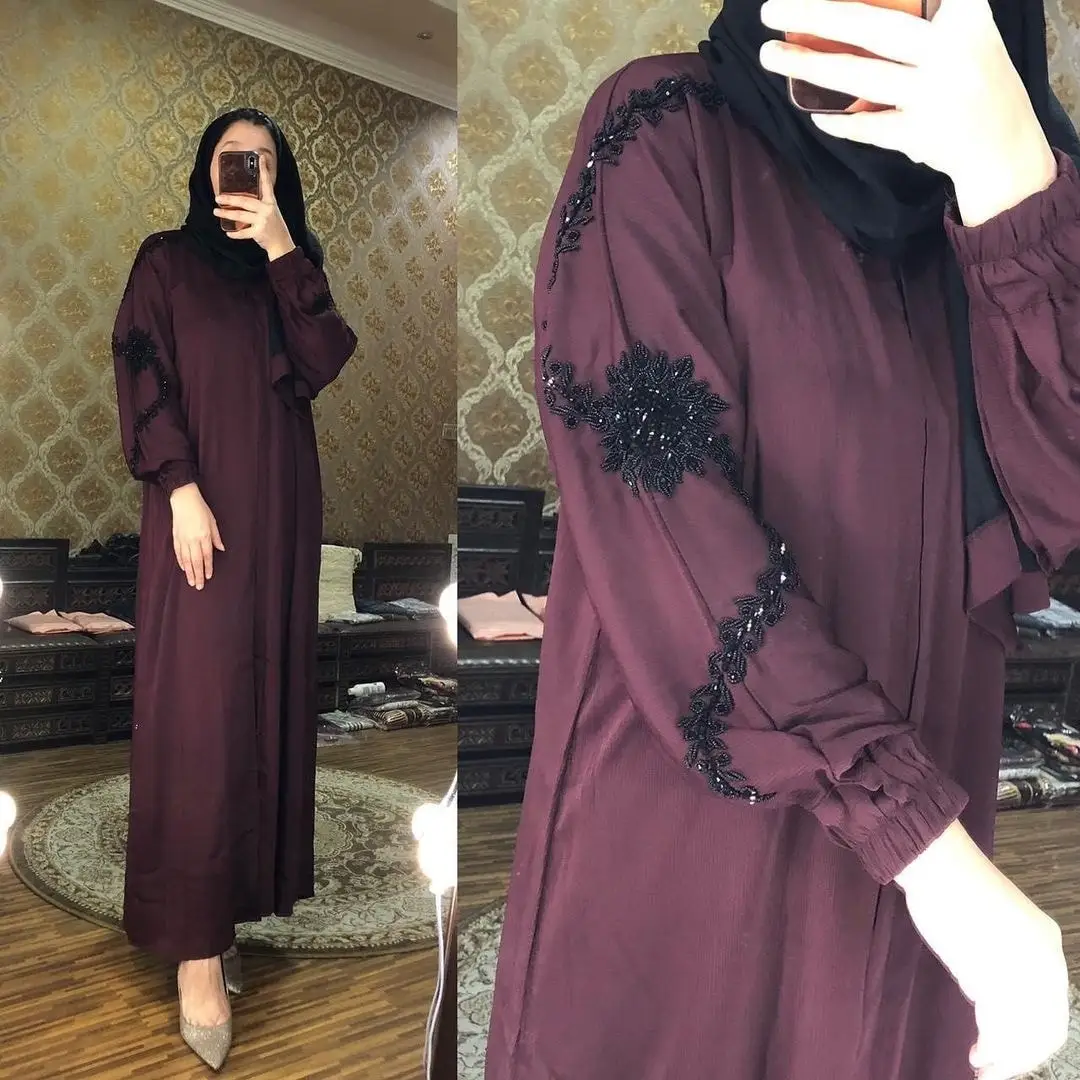 Dubai Abaya Beautiful Black Colour Muslim Traditional Abaya Hand Work ...