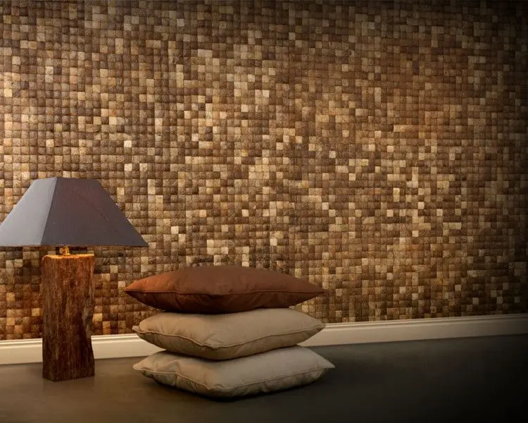 Natural Coconut Shell Mosaic Wall Panels from Vietnam