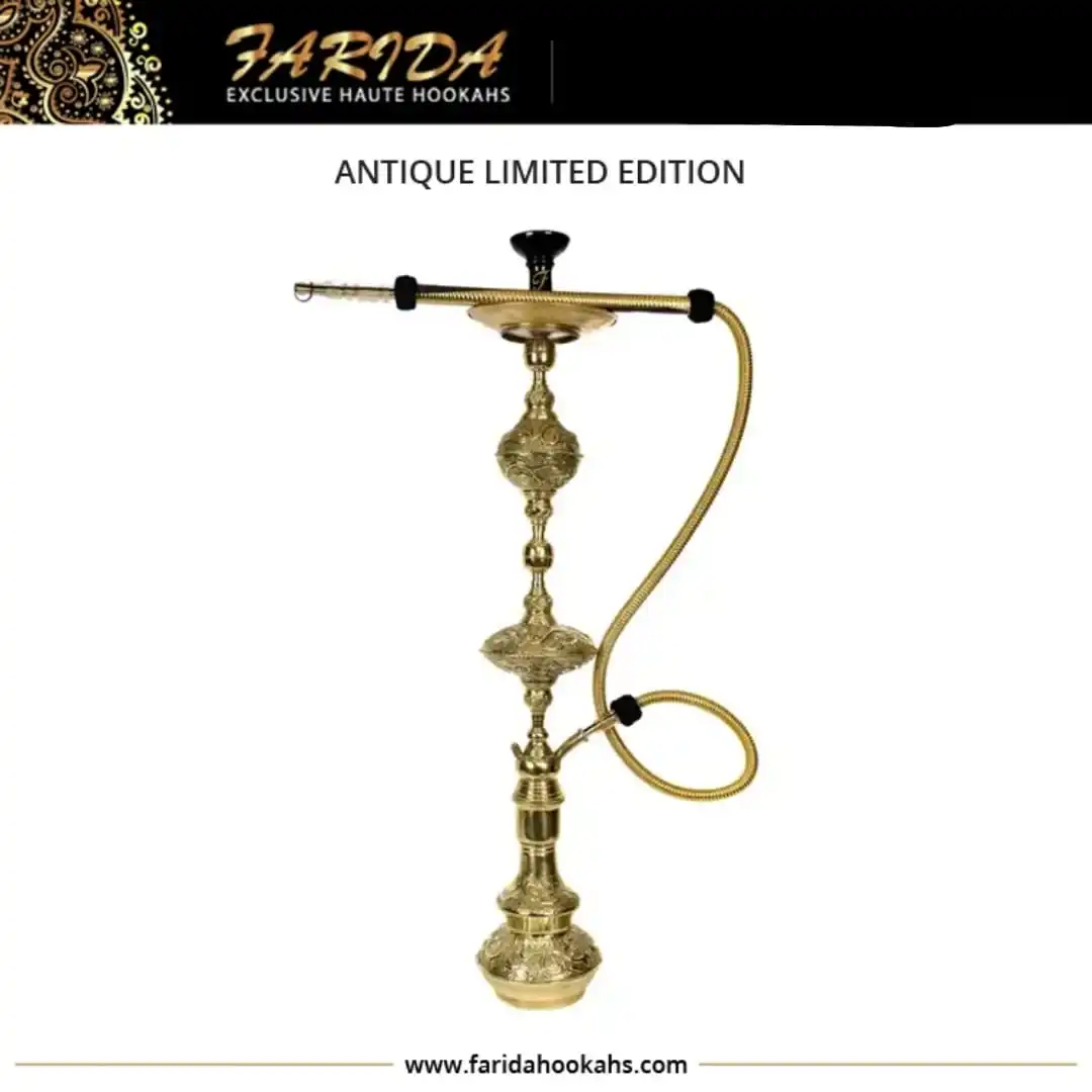 Farida Luxury Antique Limited Edition Egyptian Hammered Brass Hookahs Unique Reproduction with ...