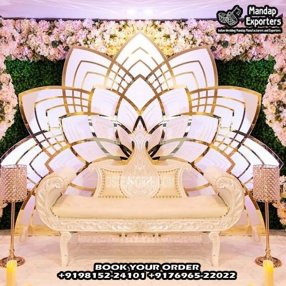 Luxury Golden Monet Wedding Backdrop - Customizable Lotus