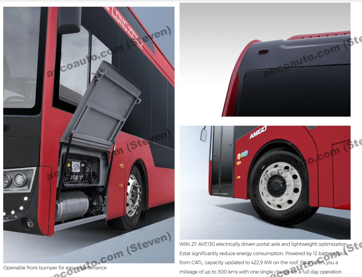 Kinglong 12m Pure Electric City Bus Estar Pev12 - Buy Electric Bus,City ...