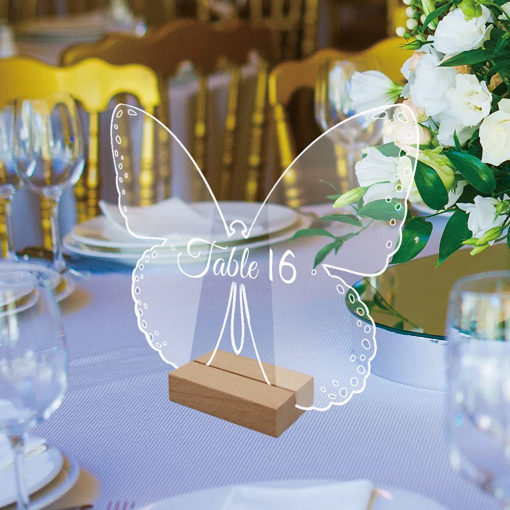 Blank Butterfly Shape Wedding Centerpieces Acrylic Table Numbers ...