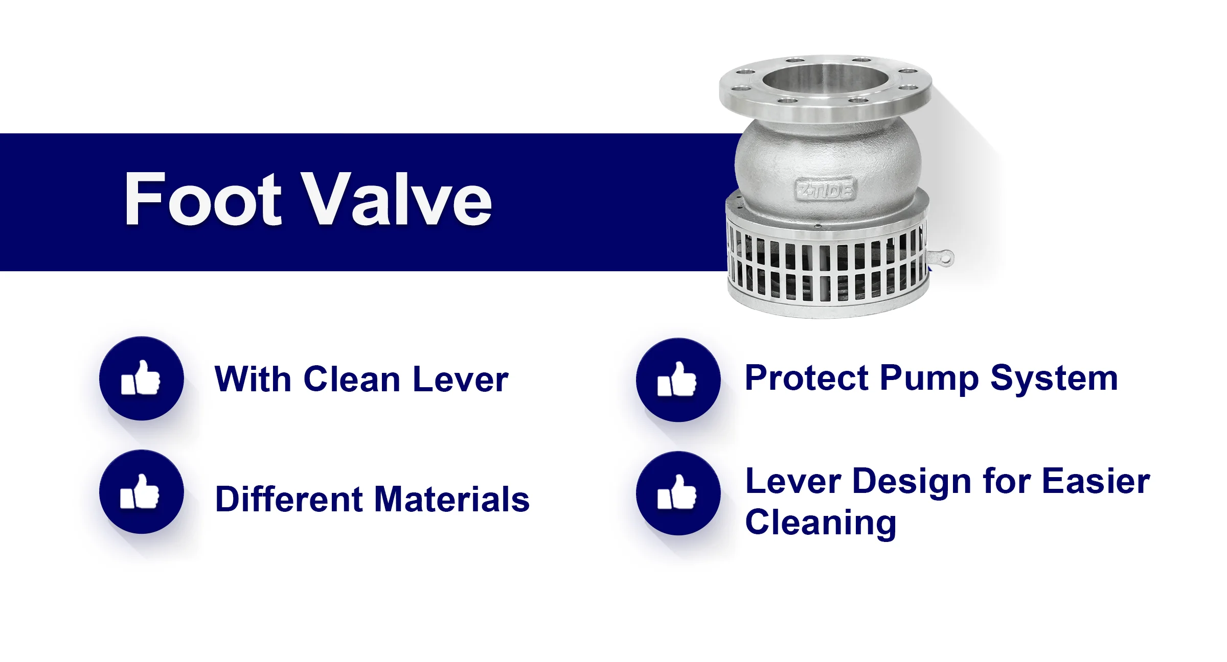 Stainless Steel Foot Valve with Clean Lever for Pump System