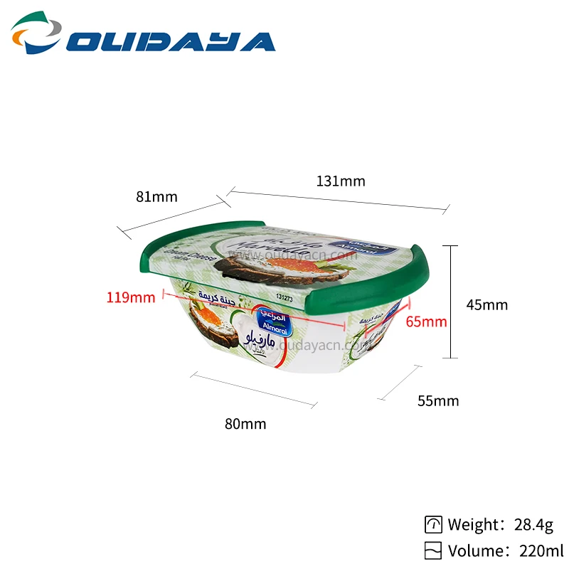 220ml Custom LOGO Food Packaging Injection Plastic Container Ice Cream ...