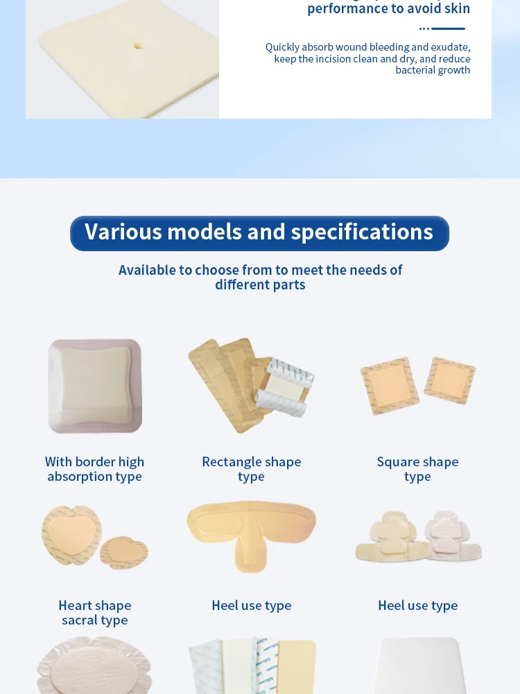 Foam Dressing Sterile Non-adhesive Hydrophilic Pads For Wound Care ...
