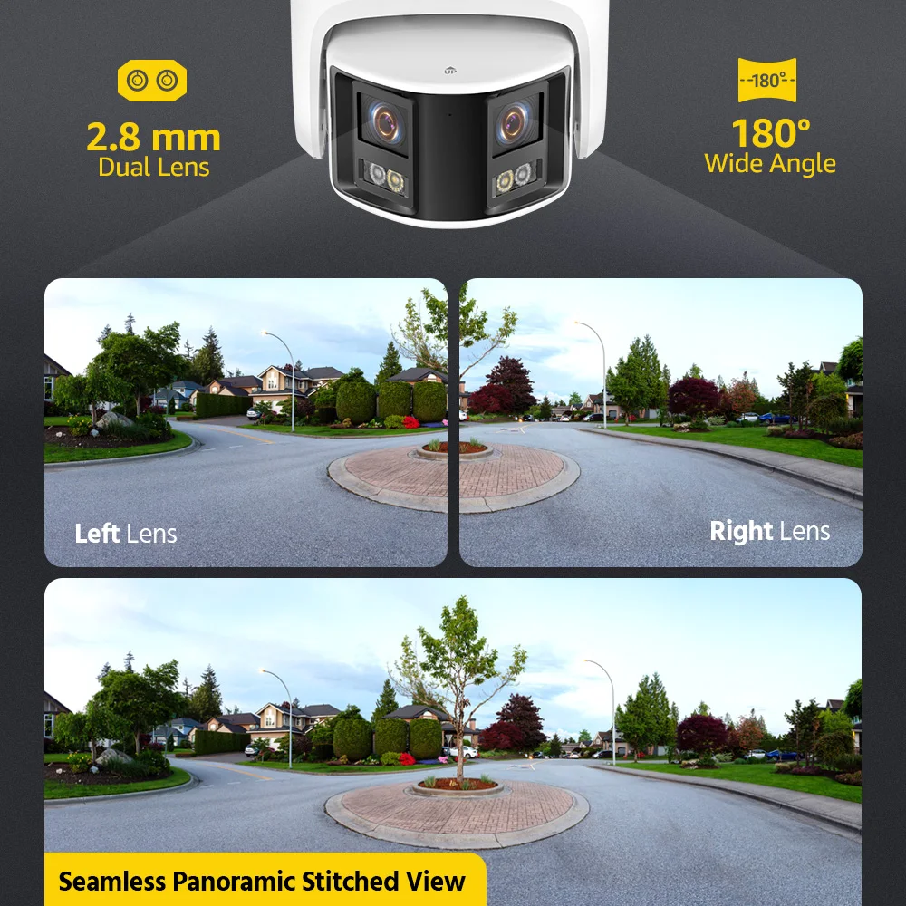 ANNKE 4K(8MP) Network Turret Camera Dual Lens Panoramic FOV 180 with ...