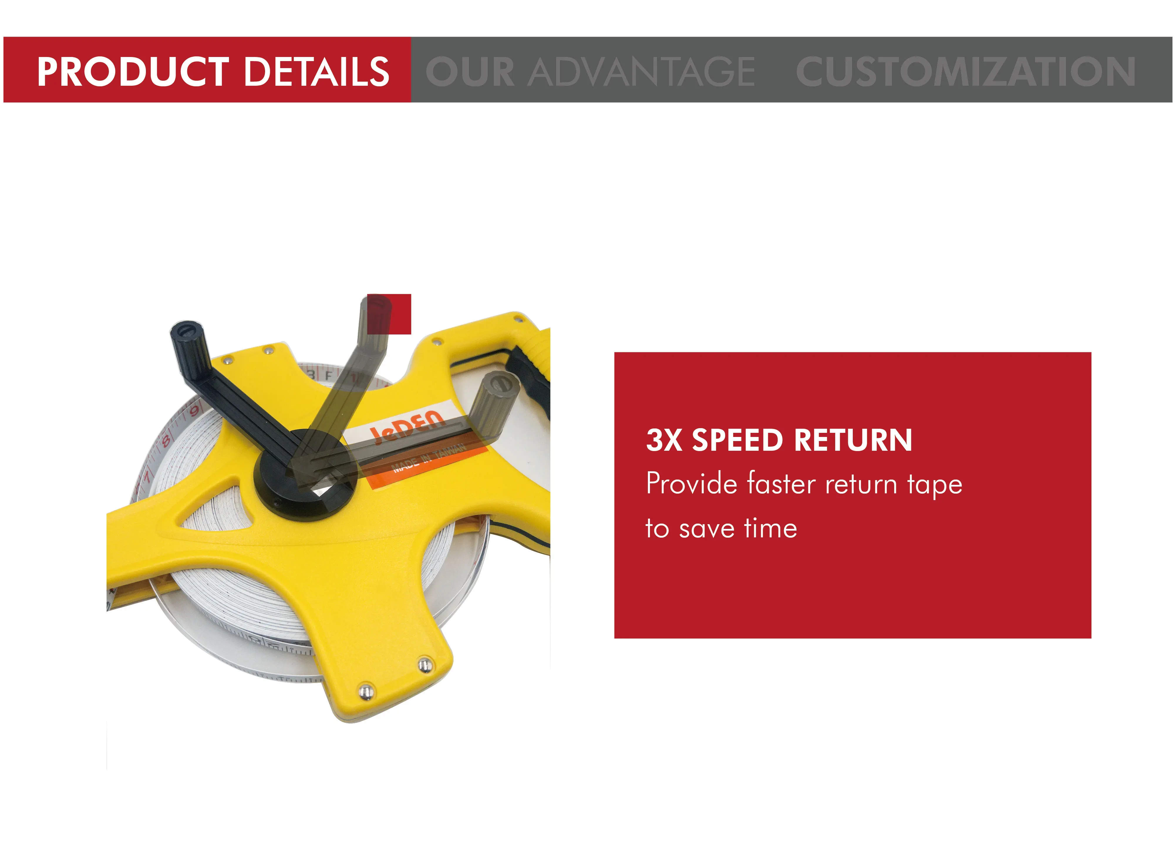 Open Frame Long Fiberglass Tape Measure for Construction 30m 50m 60m ...