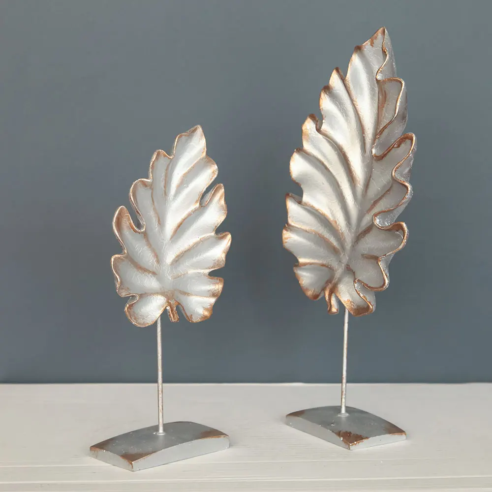 Double Leaf Decoration Objects Decorative Desktop Polyester Trinket ...