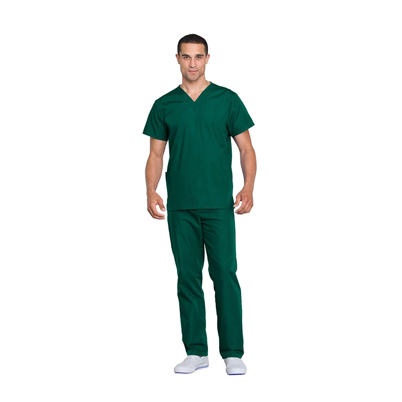 Navy Blue Color Medical Uniform Scrubs Set Plus Size Hospital Security ...