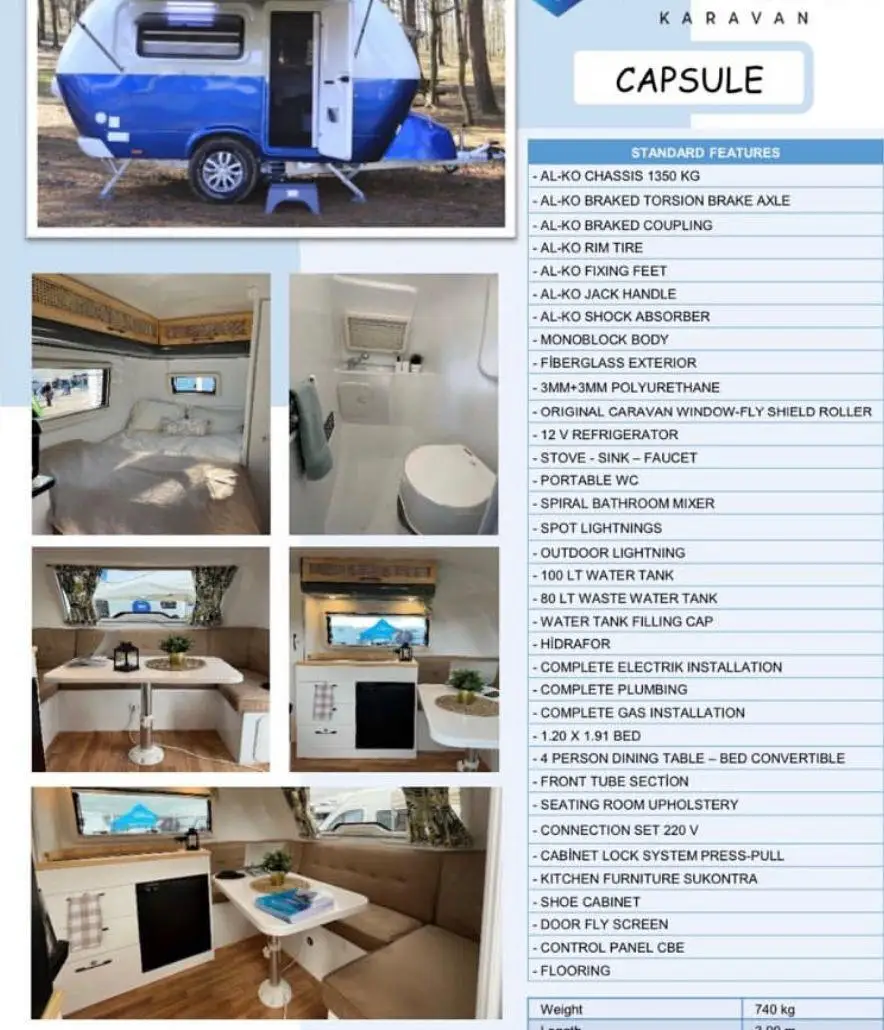 Small Camping Trailer RV 4X4 off-Road Teardrop Camper