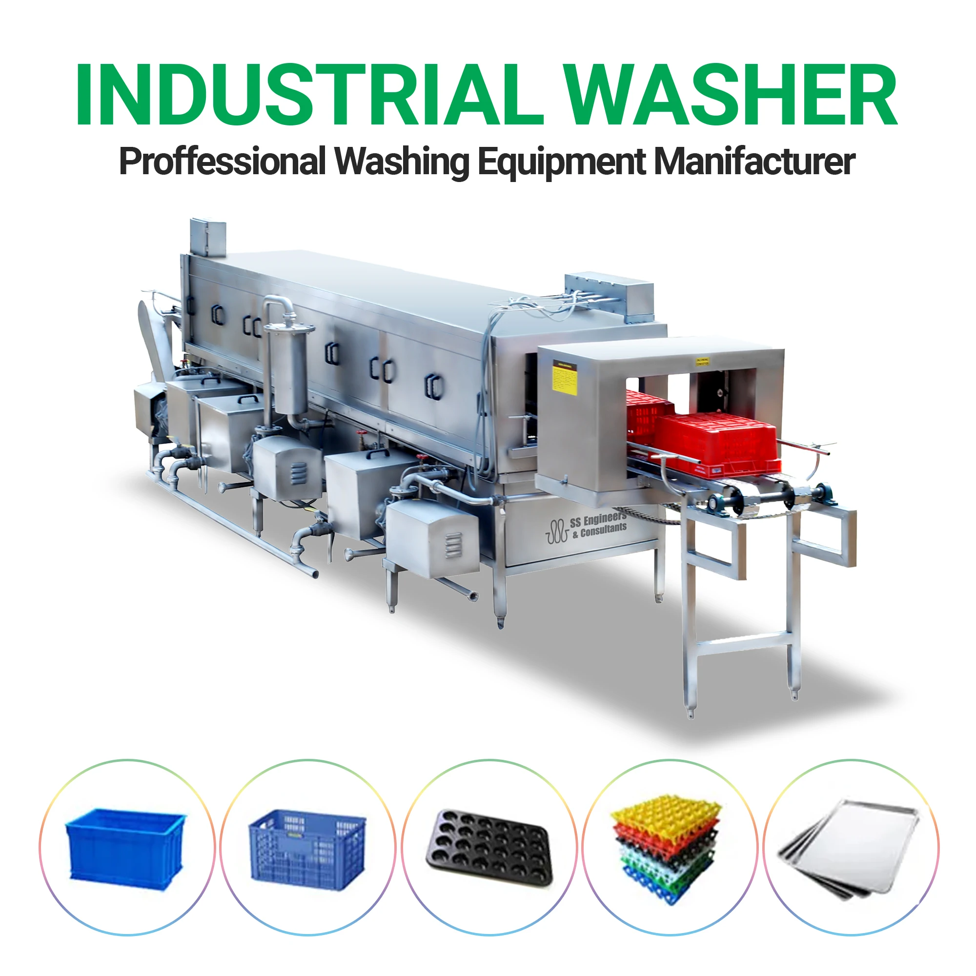 Industrial Crate Washer Crate Washing Trash Can Plastic Basket ...