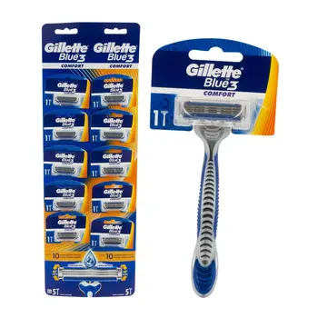 Original Gillette Blue3 Cool Shaving Razor Blades 6+2blades In Pack ...