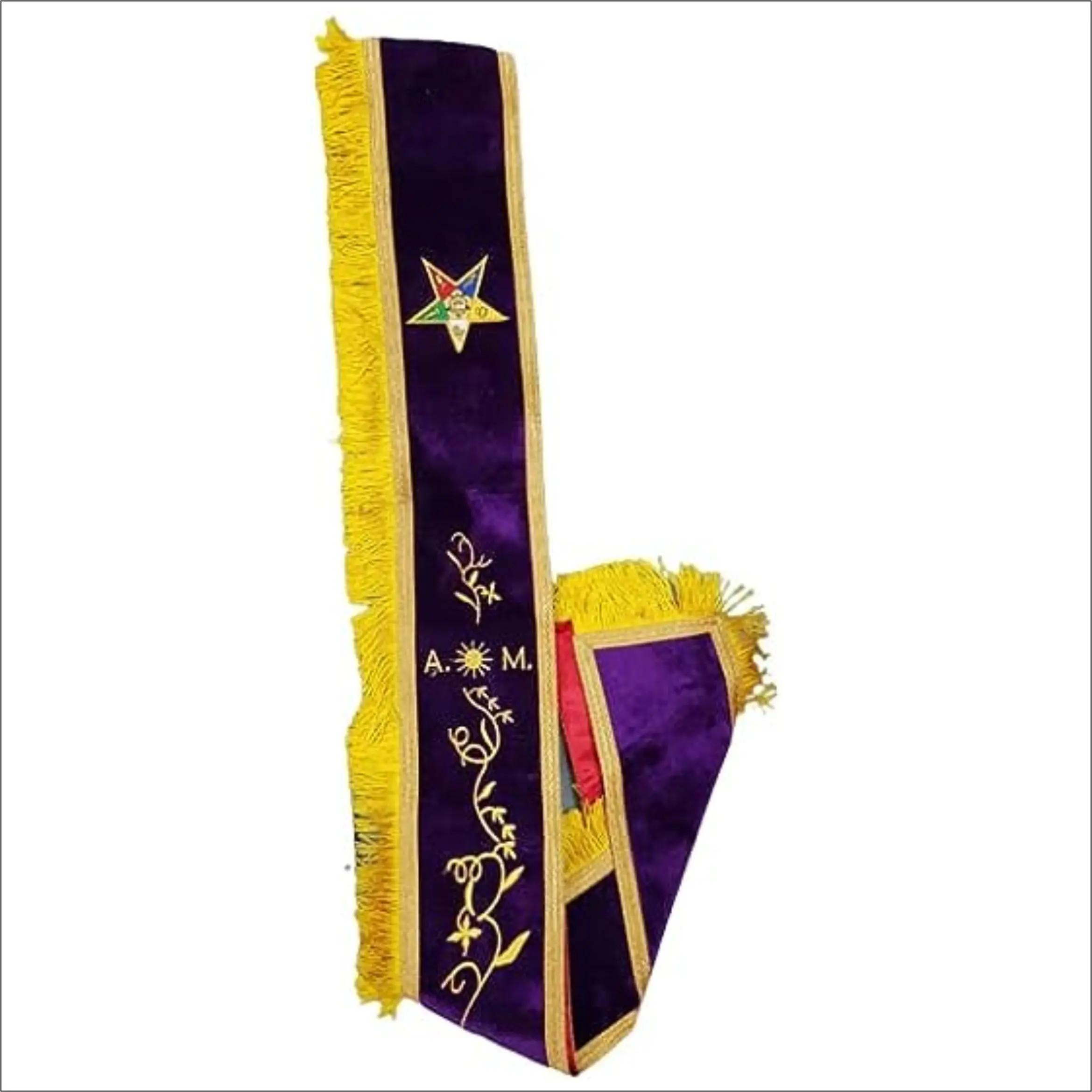 Oes Sash Embroidery Purple Velvet - Buy Masonic Oes Sash Masonic Order ...