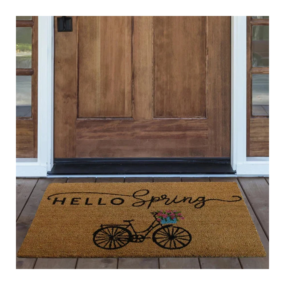 Pvc Backed Jute And Coir Mat With Anti Slip Backing Large Tree Printed ...