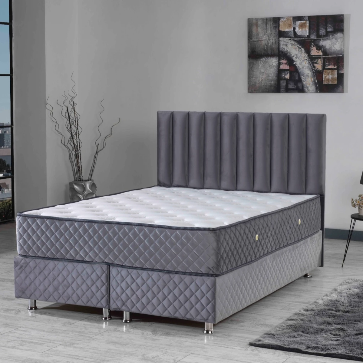 High Gloss Modern King Size Upholstered Beds High Back Bed Design Queen ...