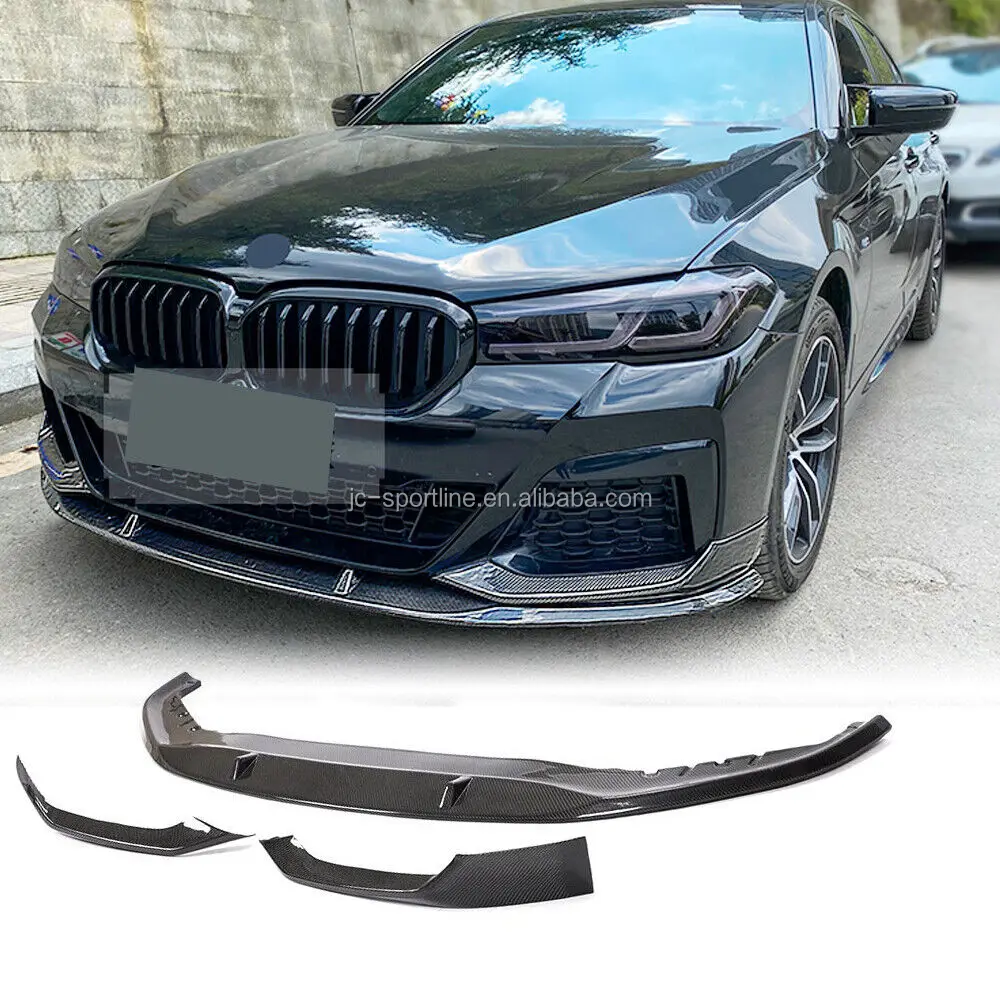 For BMW G30 M550i M-Sport Carbon Fiber Front Bumper Lip Spoiler ...
