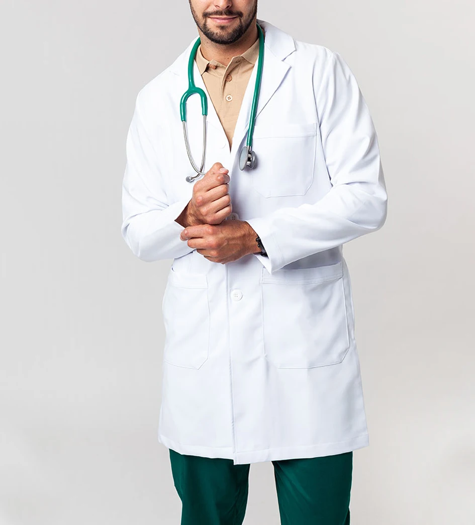 Custom Hospital Uniforms Pharmacy Doctor White Medical Coat Men Medical ...