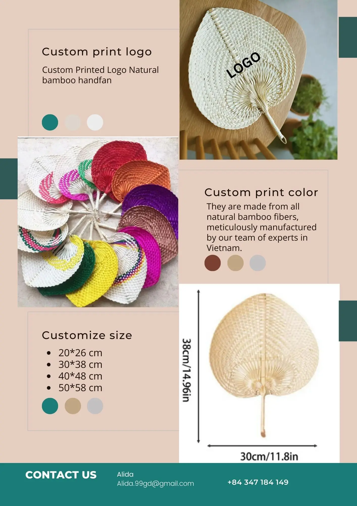 Eco Friendly Bamboo Handfans - Perfect for Gifts & Decor