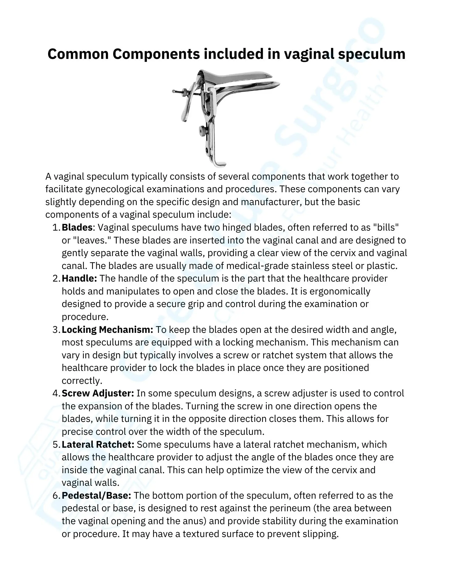 Cusco Vaginal Speculum (medium) Cusco Vaginal Speculum Surgical Grade ...