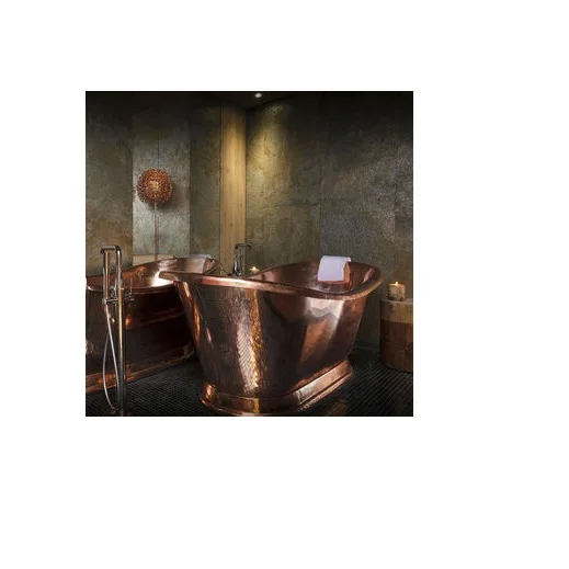 Hammered Copper Double Brass Bathtub Mini Copper Bath Tub Skirted Base ...