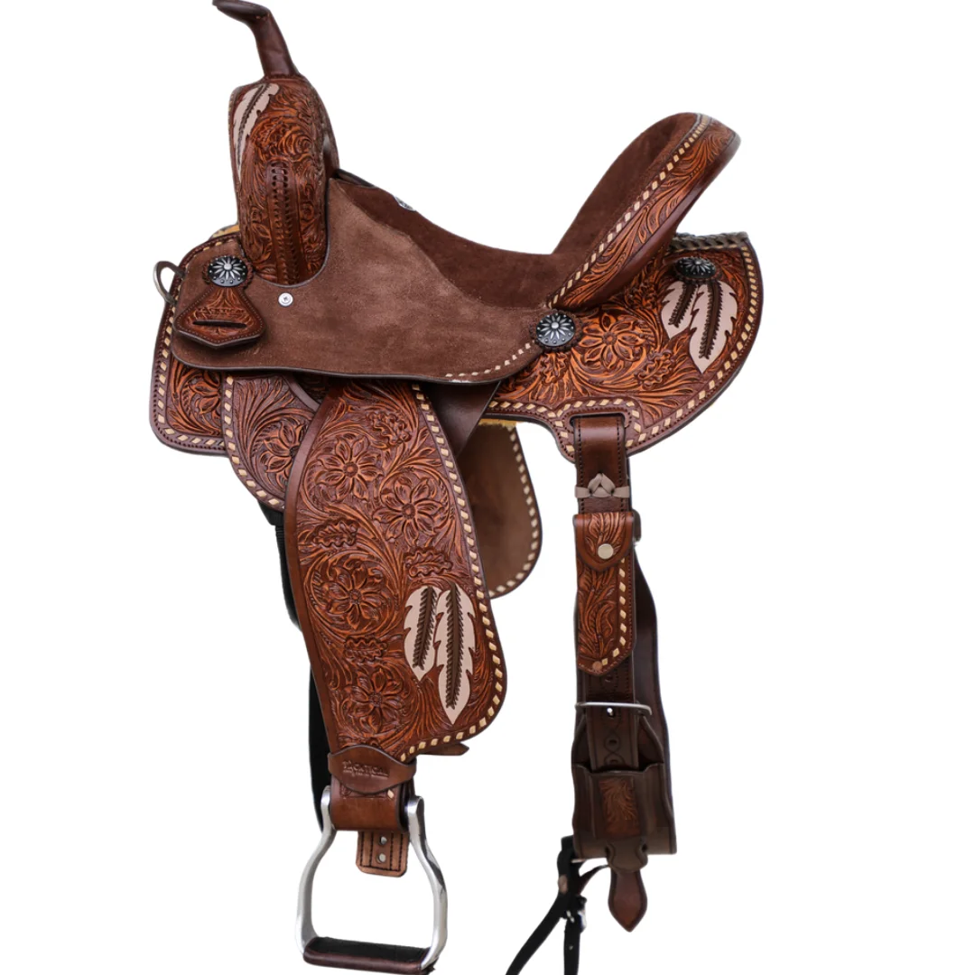 Drum Dyed Genuine Leather Western Saddle Horse Tack Barrel Pleasure ...