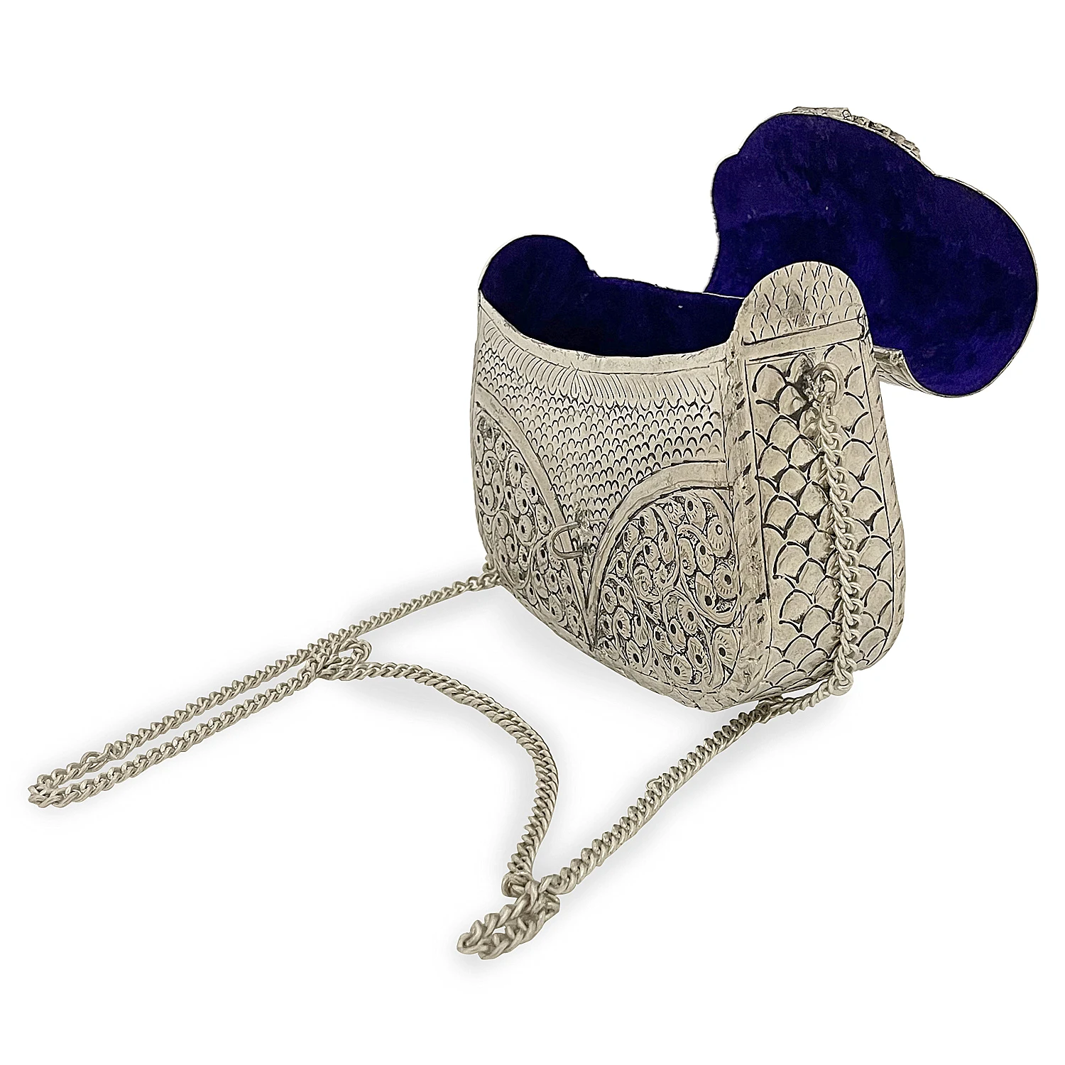 Traditional Design Women Special Brass Metal Handbag Handmade Silver ...