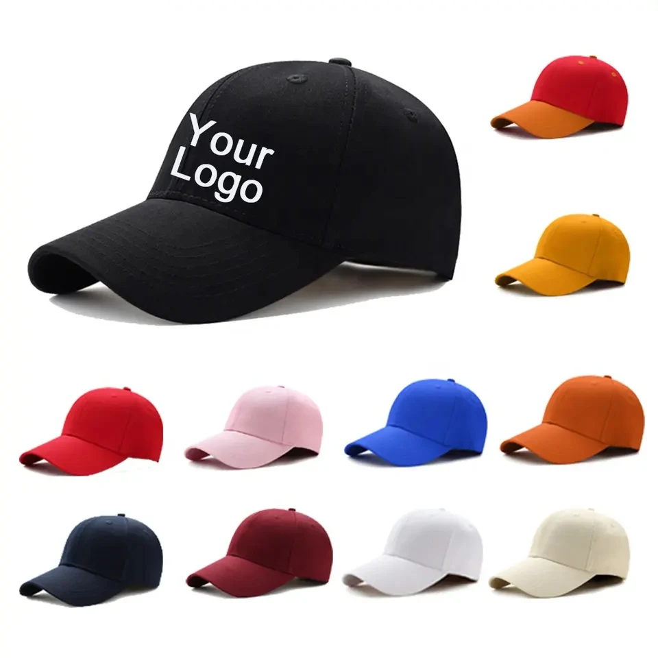Custom High Quality 6 Panel 100% Cotton Plain Embroidery Logo Baseball ...