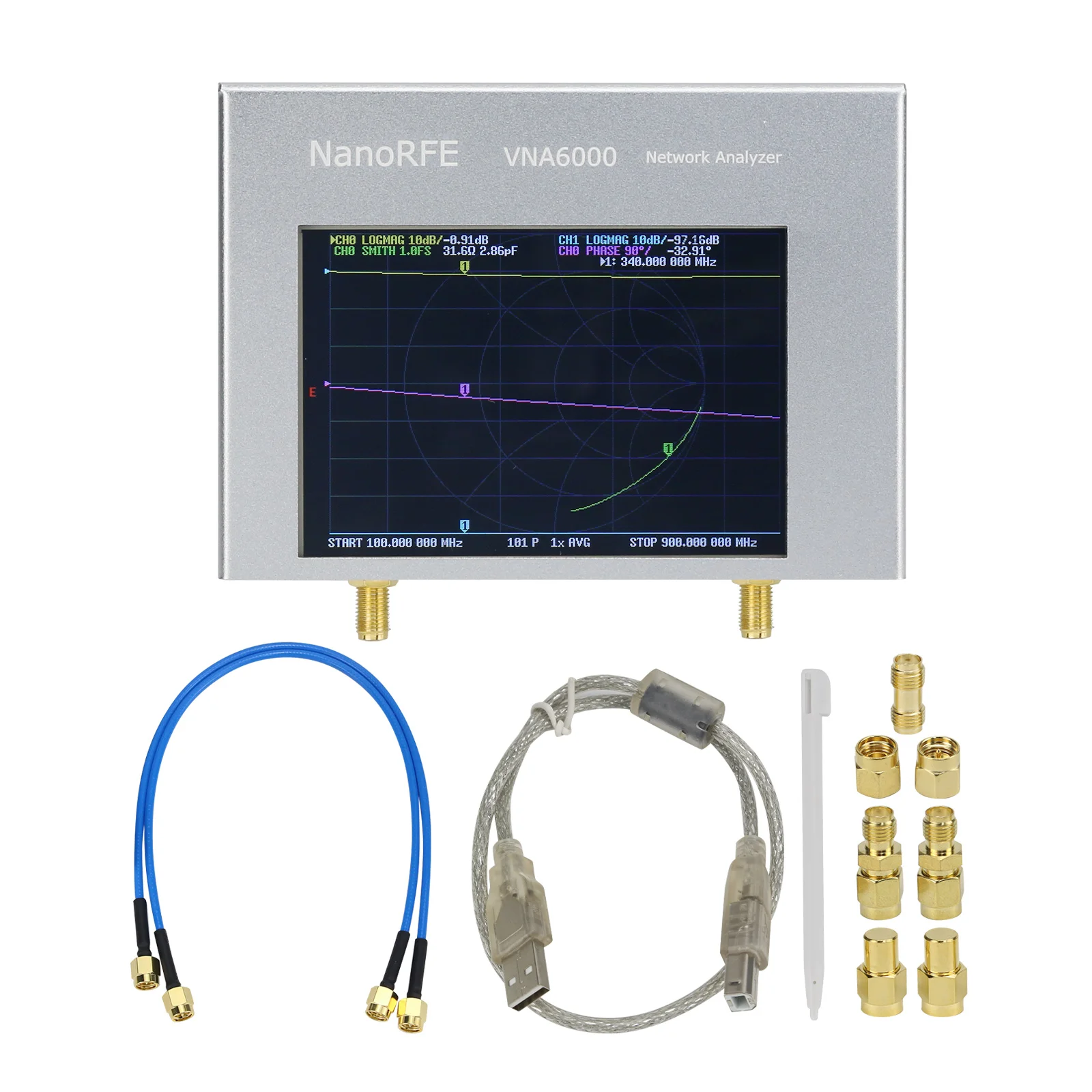 VNA6000-B Two Port 6GHz Portable High Performance Vector Network ...
