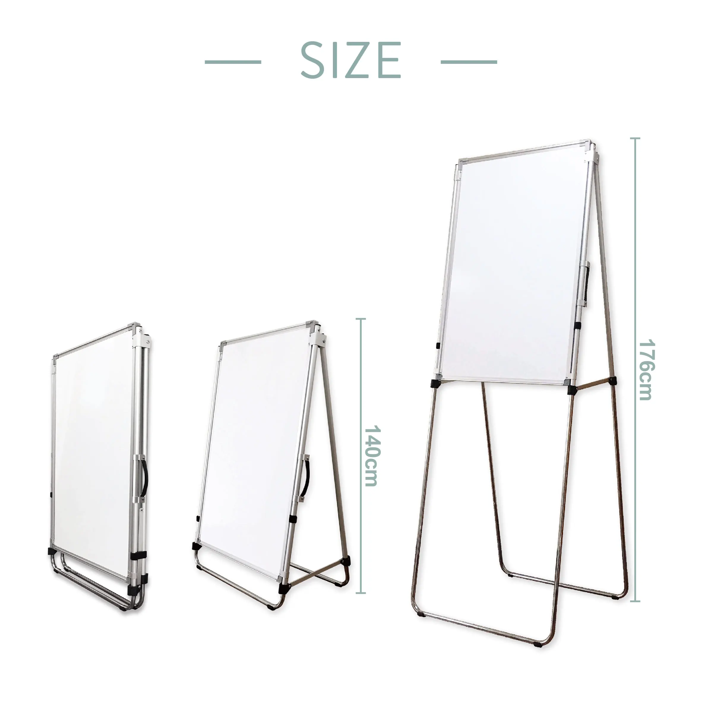 Portable Adjustable Standing Foldable Magnetic Whiteboard Flip Chart ...